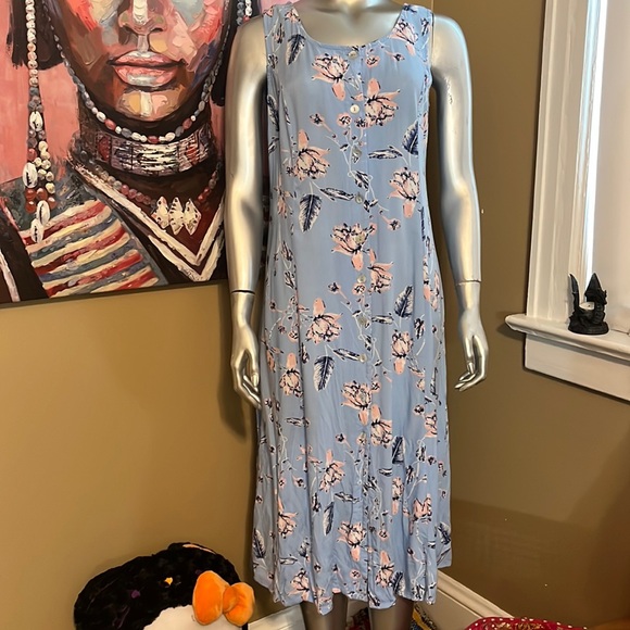Koret | Dresses | Koret Pm 9s Y2k Blue Floral Long Dress Light Pink ...
